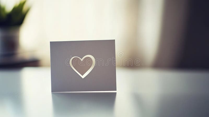 A Romantic Card with a Subtle Heart Design, Placed on a Clean White ...