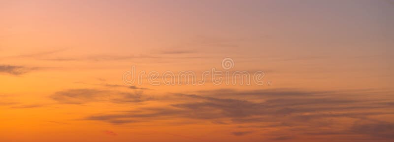 Orange Sunset. Beautiful Sky. Weather and Nature Concept. Plenty Space ...