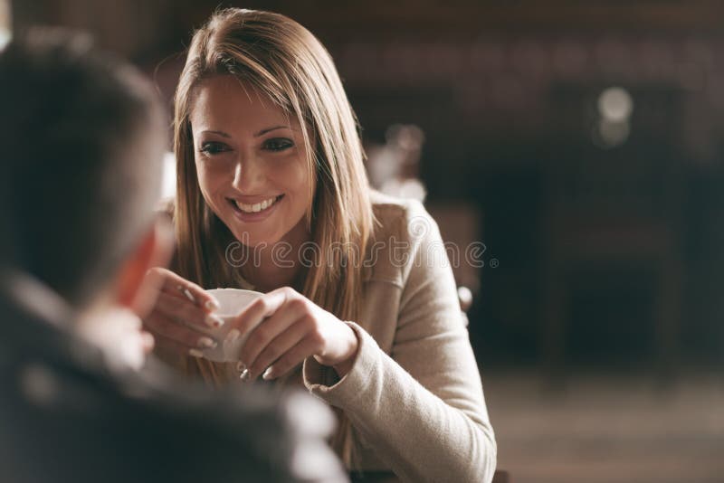 Romantic coffee break stock photo. Image of flirting - 56679874