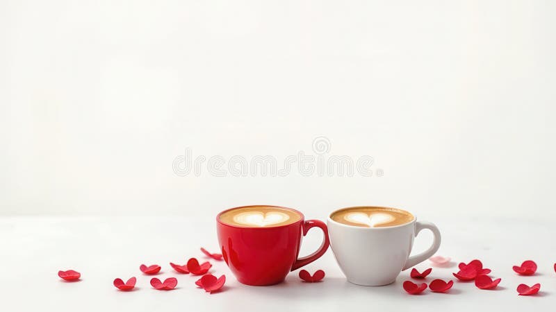 Romantic Coffee for Two with Copy Space Stock Illustration ...