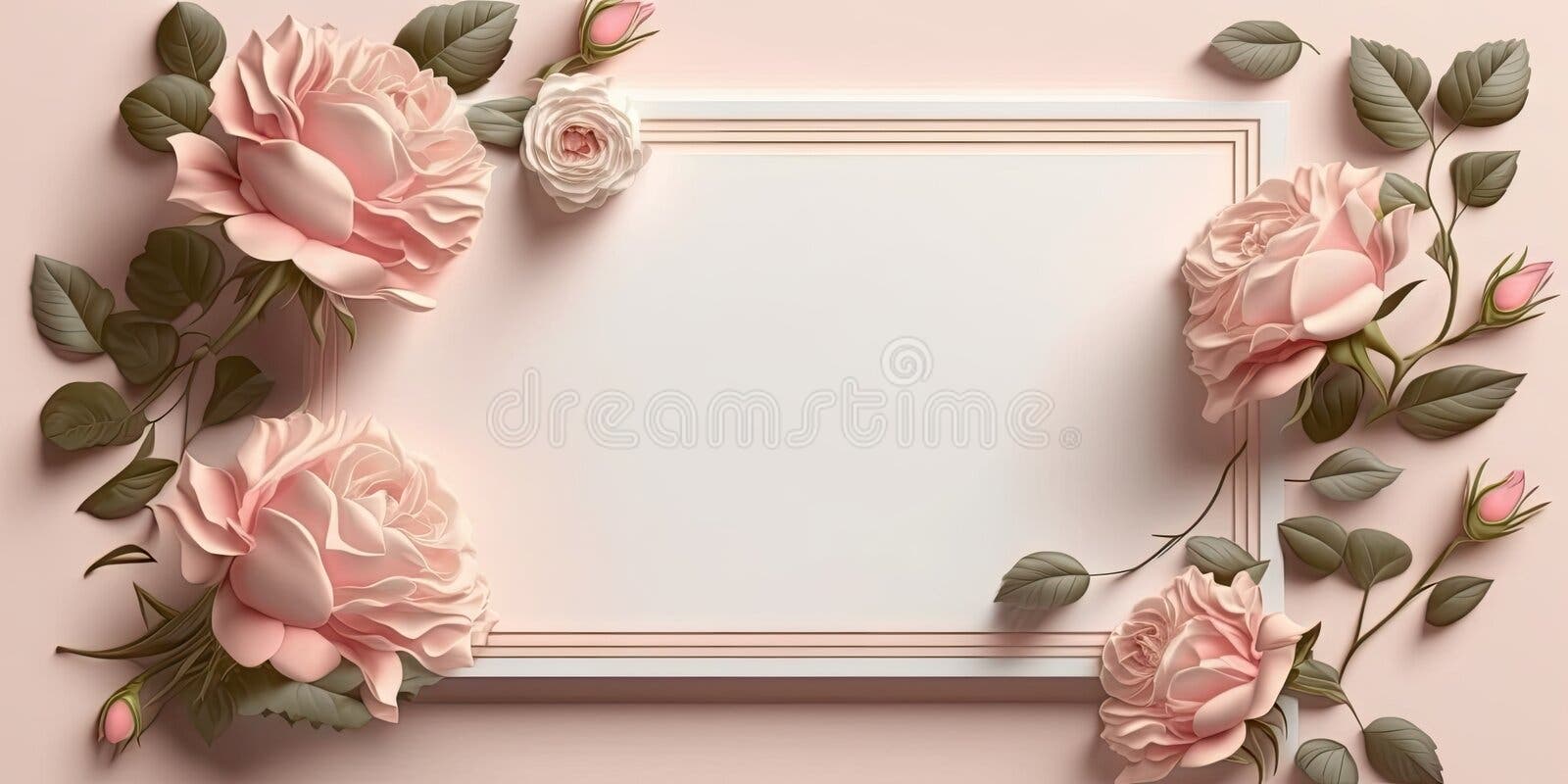 Roses Border Rectangle Invitation Stock Illustrations – 127 Roses ...