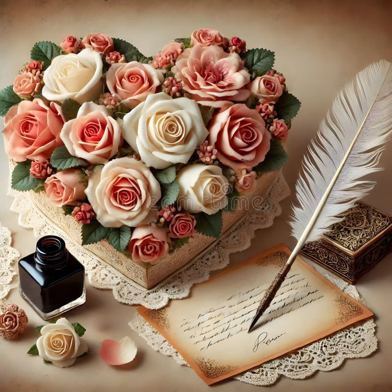 Vintage Rose Letters stock illustration. Illustration of sophisticated ...