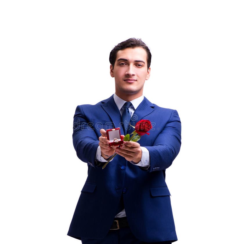Romantic Concept with Man Making Marriage Proposal Stock Image - Image ...