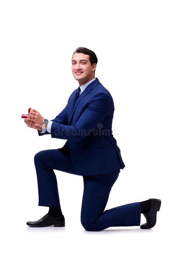 The Romantic Concept with Man Making Marriage Proposal Stock Photo ...