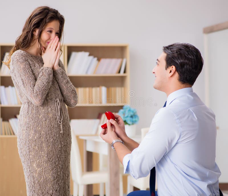 Romantic Concept with Man Making Marriage Proposal Stock Image - Image ...