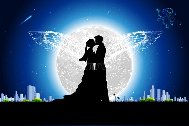 Romantic Couple Cupid Background Stock Illustrations – 10,124 Romantic ...