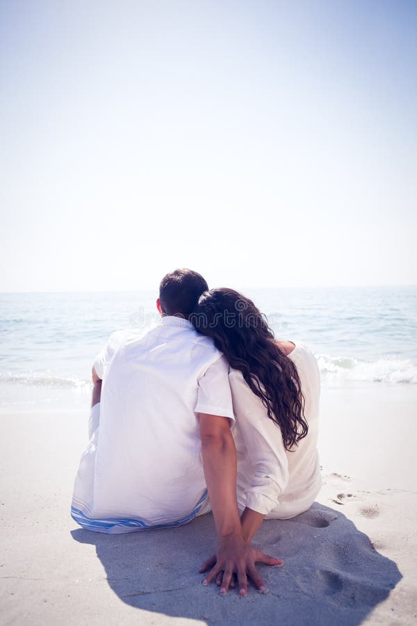 Romantic Couple on the Beach Stock Photo - Image of coastline ...