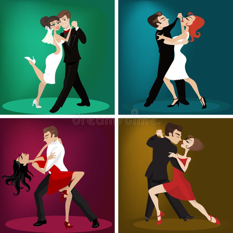 Romantic couple dance stock vector. Illustration of makeup - 16503005