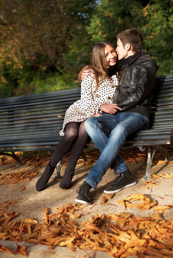 Young Beautiful Couple at Fall Stock Image - Image of autumn, date ...