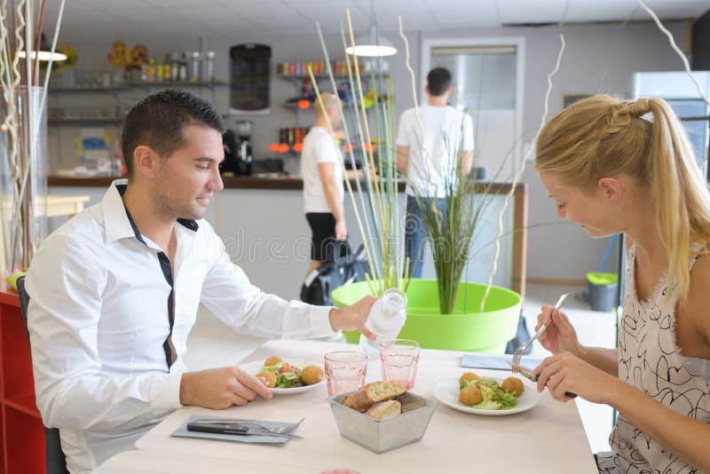 Romantic Couple Having Dinner Stock Photo - Image of meeting, colleague ...