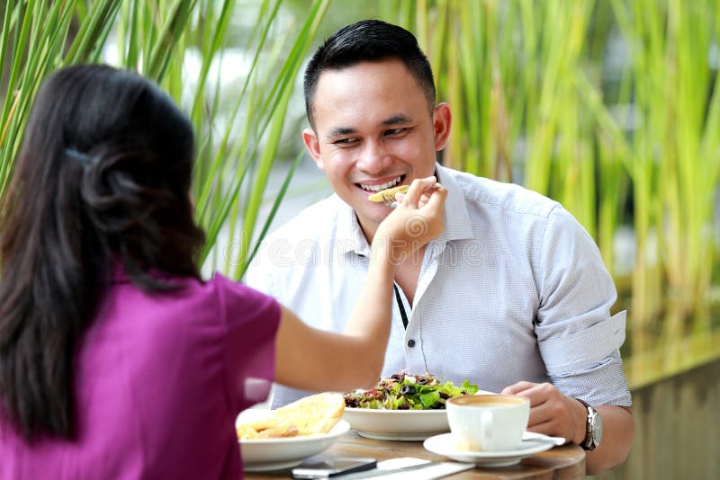 Romantic Couple Having Lunch Together Stock Image - Image of adult ...