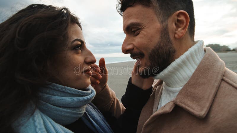 Romantic Couple Hug Together on the Beach in Valentines Day Stock Photo ...