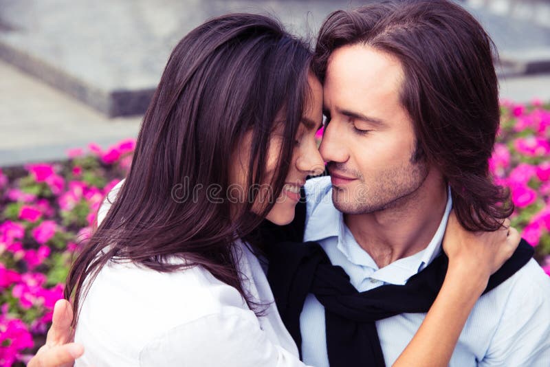 Romantic couple hugging stock image. Image of cute, flirting - 56193615
