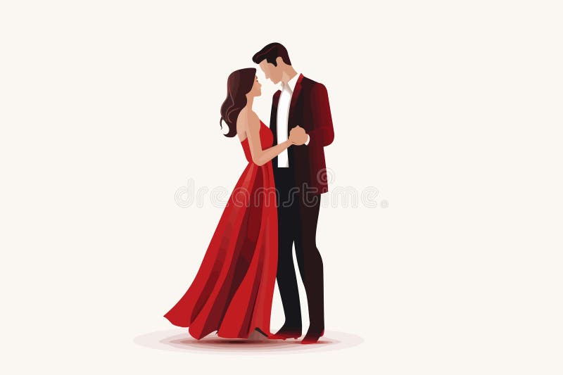 Romantic Couple Isolated Vector Style Illustration Stock Vector