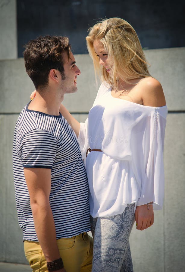 Romantic Couple Looking at Each Other Stock Image - Image of love ...