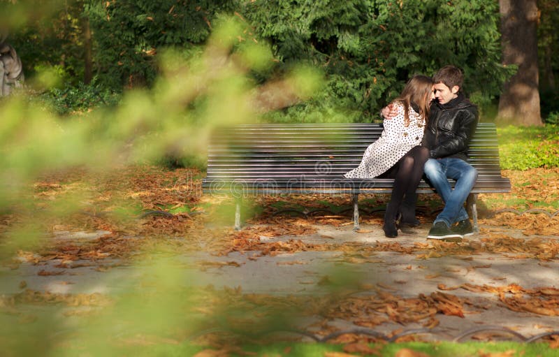 Romantic Couple in the Luxembourg Garden at Fall Stock Image - Image of ...
