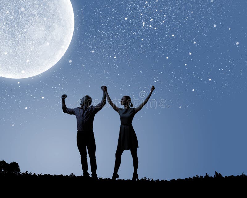 115 Romantic Couple Under Moon Light Stock Photos - Free & Royalty-Free ...