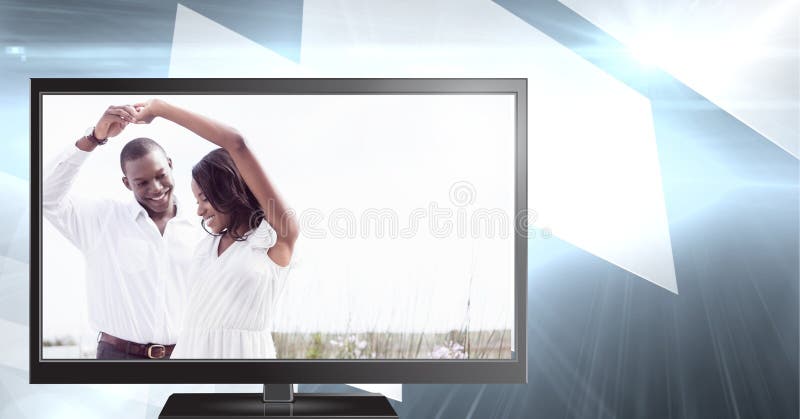 ROmantic Couple on Televisoin Dancing Stock Photo - Image of dark ...