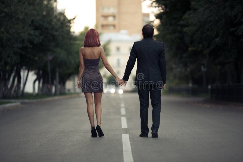 Romantic Couples in Love on the Street Stock Image - Image of female ...