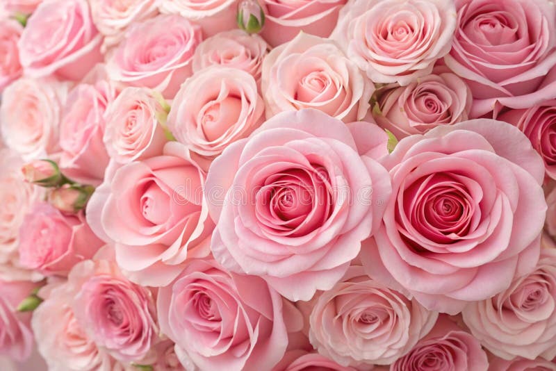 Beautiful Romantic Background with Realistic Pink Roses Stock ...