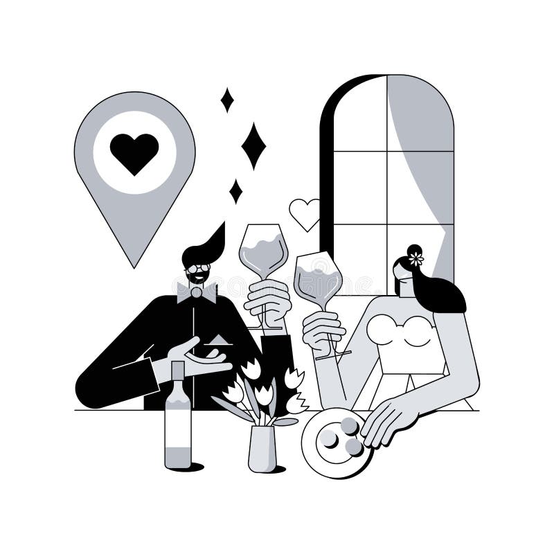 Romantic Date Abstract Concept Vector Illustration. Stock Vector ...