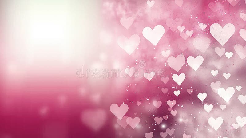 Romantic Abstract Background with Sparkling Hearts in Shades of Pink ...