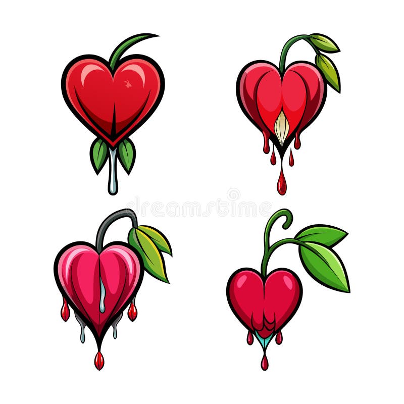 Romantic Bleeding Heart Flower in Bloom Stock Vector - Illustration of ...