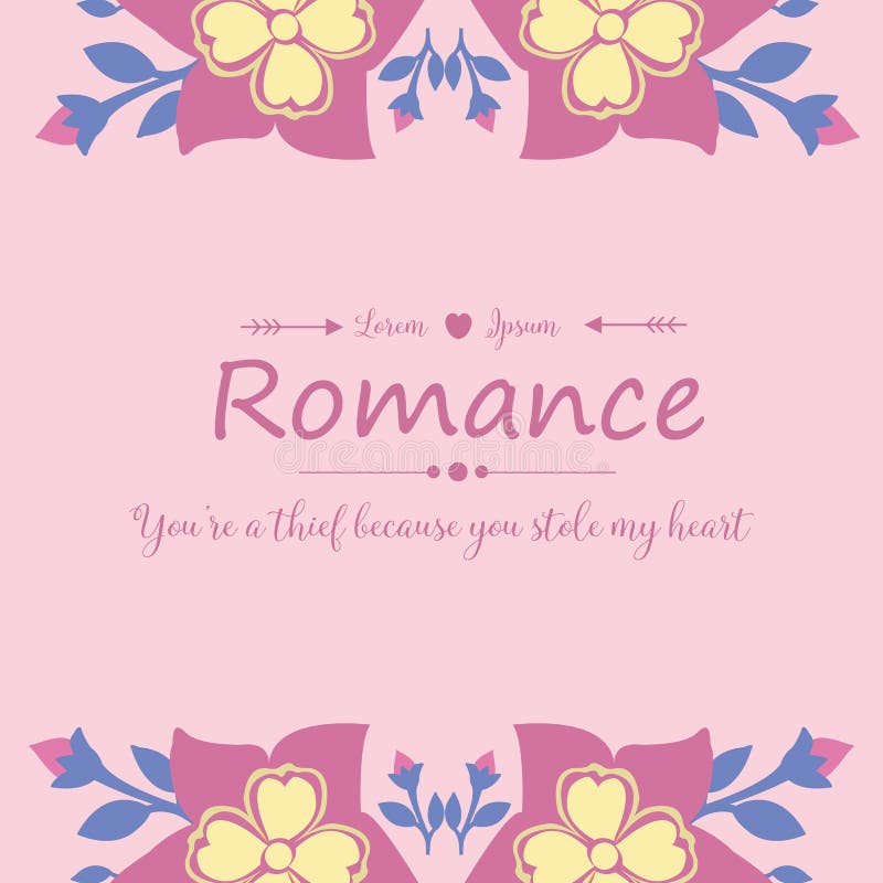 Romantic Design of Beautiful Leaf and Floral Frame, for Romance ...