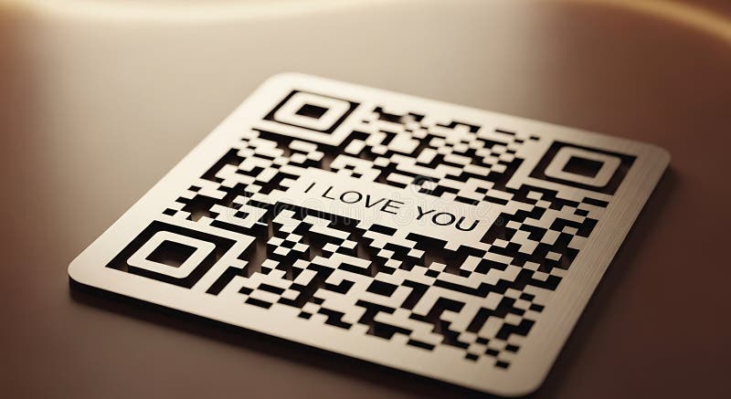 Romantic Qr Code Card with I Love You Message for Couples and Part ...