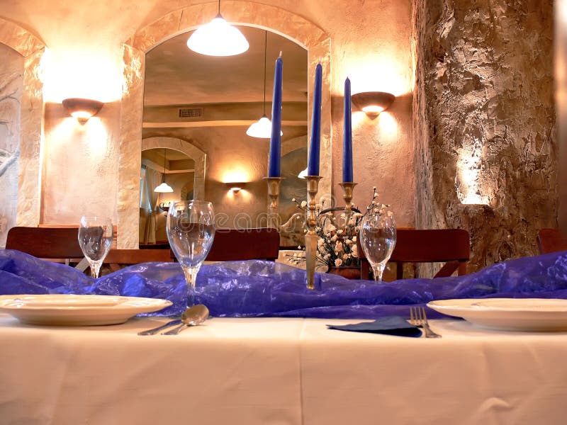 Romantic Italian Restaurant Stock Photo - Image of knife, holiday: 4284066