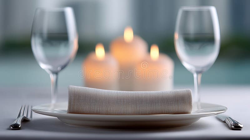 Elegant Romantic Dining Setup with Candlelight Stock Photo - Image of ...