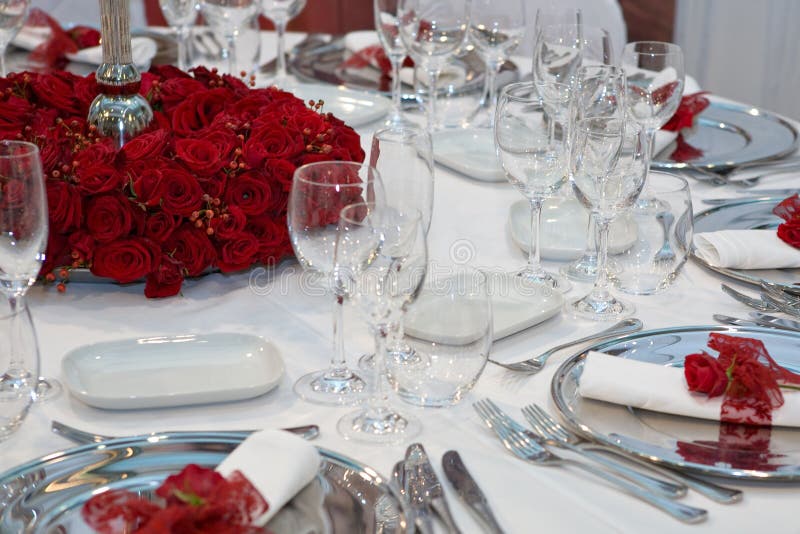Romantic dinner stock photo. Image of event, fork, silver - 7103770