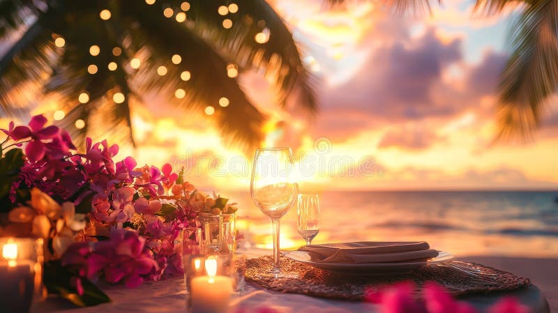 A Romantic Dinner on the Beach for Two, with a Table at a Beachfront ...
