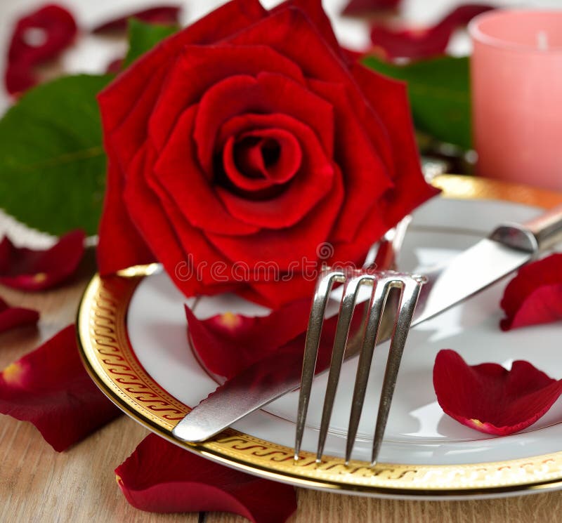 Rose on a plate stock photo. Image of dishes, festive - 35768648