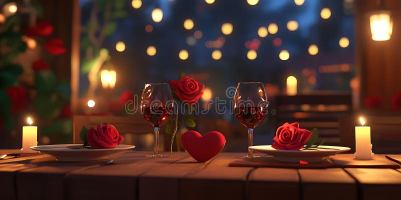 Dinner Date Icon. Restaurant Dinner Table with Love Illustration for ...