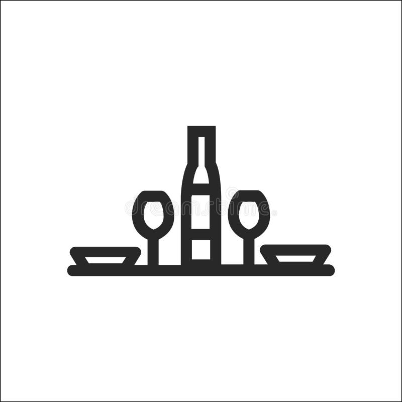 Romantic dinner icon stock illustration. Illustration of drawing - 88972986