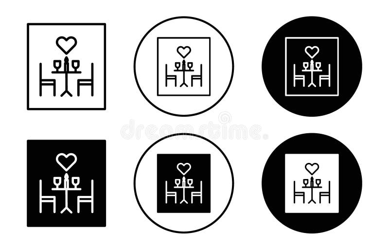 Romantic dinner icon stock vector. Illustration of logo - 325375418