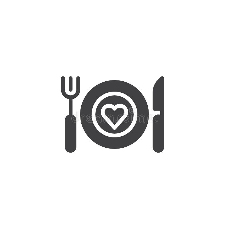 Romantic Dinner Icon Vector Stock Vector - Illustration of sign, flat ...