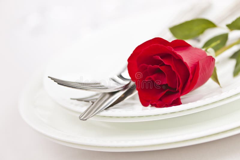 Romantic dinner setting stock image. Image of dish, flower - 33441347