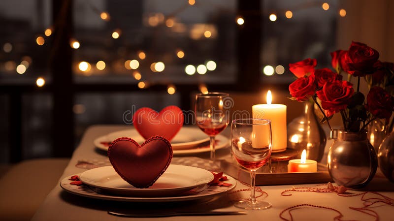 "Romantic Dinner Setting for Saint Valentin - Elegant Dining Room Set ...