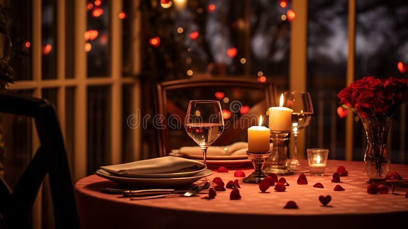 "Romantic Dinner Setting for Saint Valentin - Elegant Dining Room Set ...