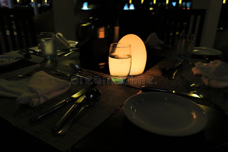 Romantic Dinner Setup, Decoration with Candle Light, Twilight ...