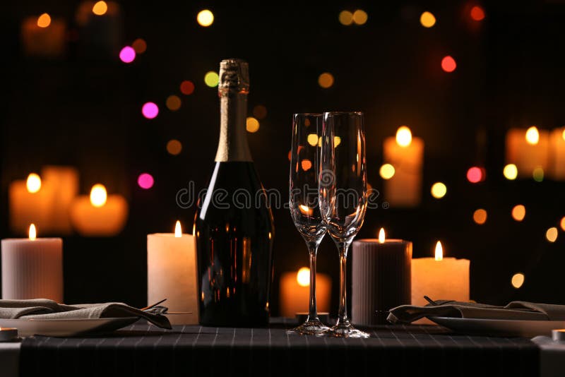 1,618 Table Setting Romantic Candlelight Dinner Stock Photos - Free ...