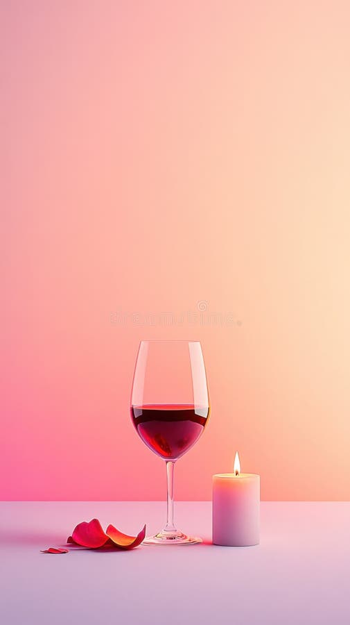 Romantic Dinner Table Setting with Candle and Red Wine Perfect for ...