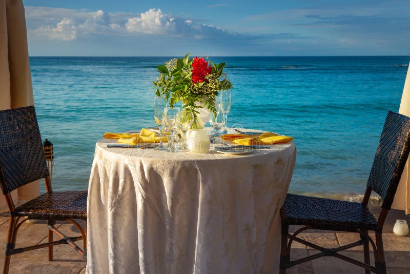 Romantic Dinner: Table for Two and Beach Montego Bay at Sunset ...