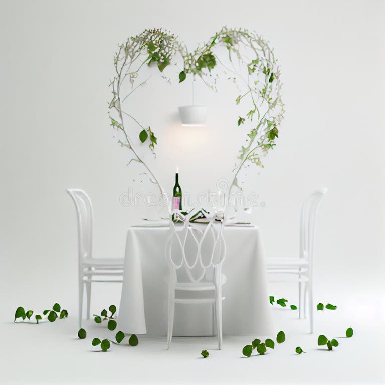 Romantic Dinner Tables stock illustration. Illustration of interior ...