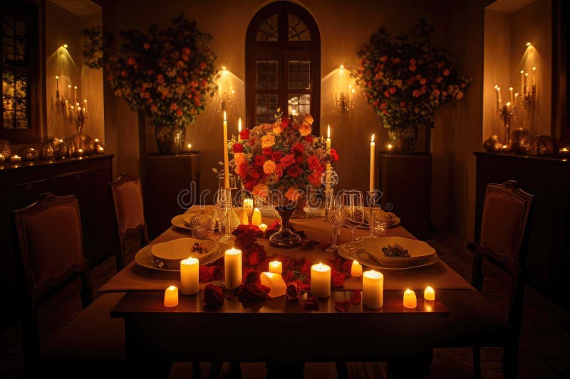 Romantic Dinner for Two, with Candlelit Setting and Sumptuous Feast ...