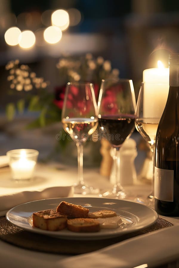 Romantic Dinner for Two Celebrating with Wine Tasting and Appetizers ...