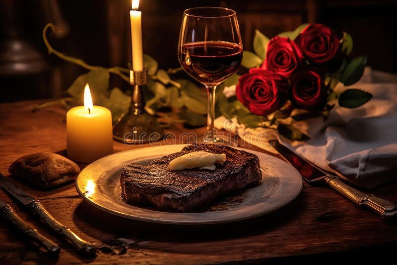 Romantic Dinner for Two stock illustration. Illustration of occasion ...