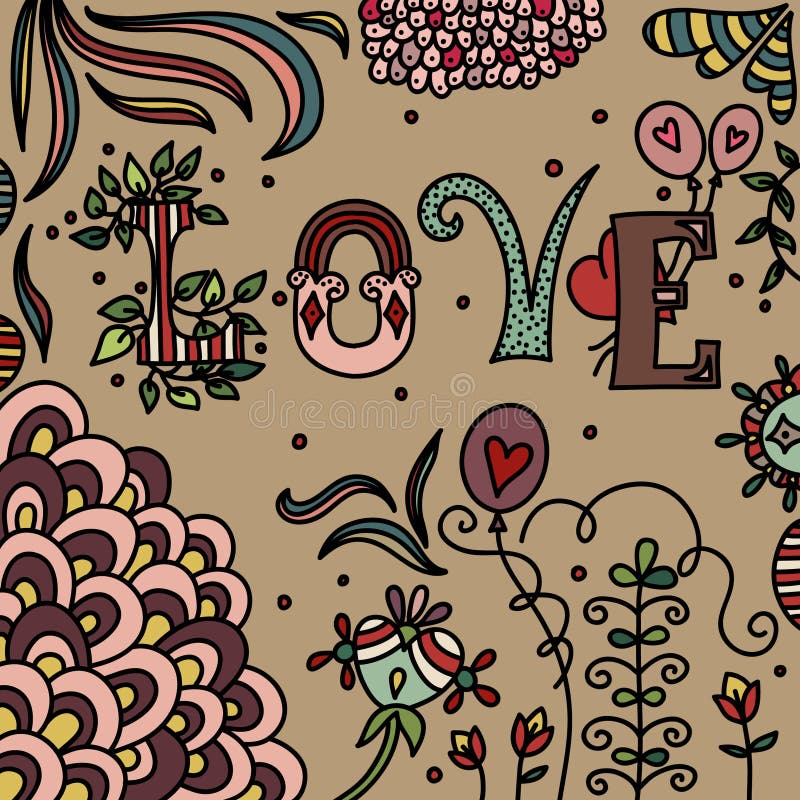 Romantic Doodle Hearts Horizontal Torn Seamless Stock Vector ...